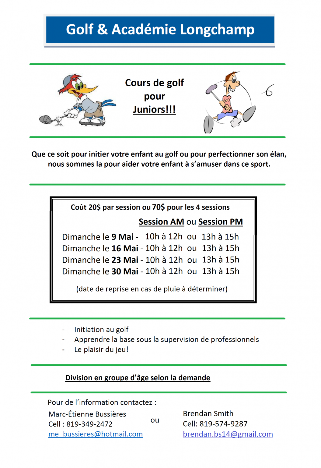 Cours de golf professionnels – Golf et Académie Longchamp